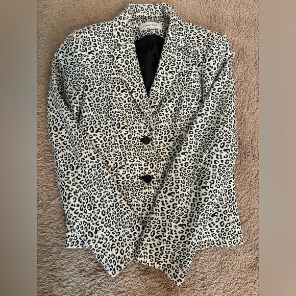 Calvin Klein | Jackets & Coats | Calvin Klein Cheetah Print Blazer ...
